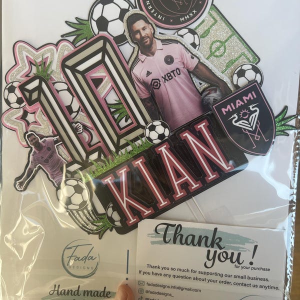 Soccer Cake Topper, Messi Inter Miami Soccer Cake Topper, Messi ...