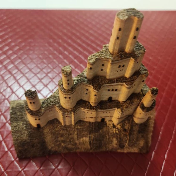 Wooden Pop up Castle Carved From a Garden Tree Log Expending Into a ...