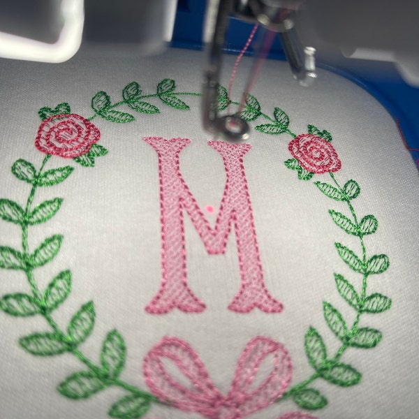 Machine Embroidery Design Fishtail Monogram Sketch Fill Font INSTANT ...