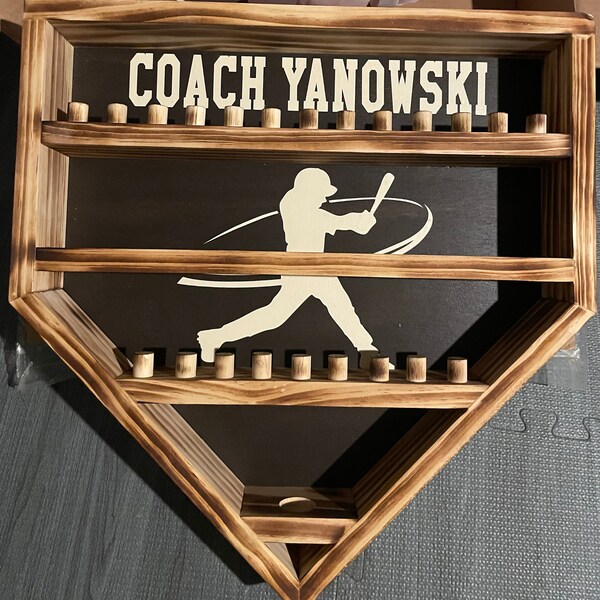 Personalized Player-at-bat Baseball and Ring Display Holds 22 Rings ...
