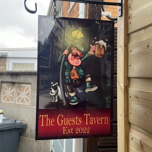 Personalised Pub Shed Hanging Swing Sign With Bracket Garden - Etsy UK