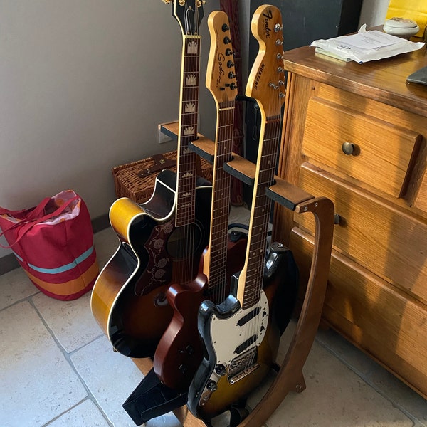 Display Your Guitar Collection in Style With Our Sturdy Wooden Rack for ...