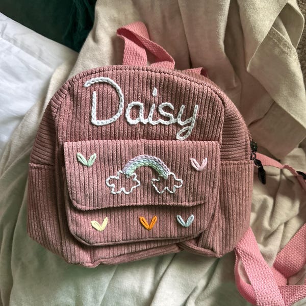 Personalized Baby Backpack,hand Embroidered Kids Backpack, Cute Mini ...