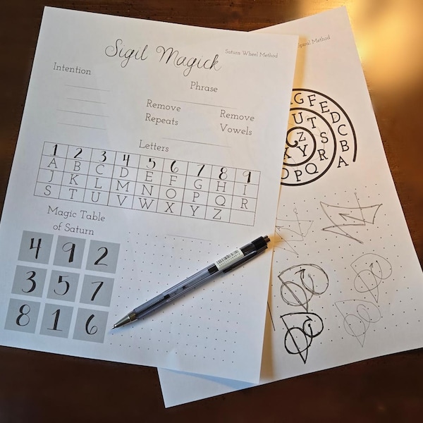 Printable Sigil Magic Worksheet - Etsy