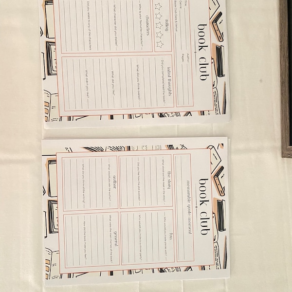 Printable Book Club Planner, Book Club Discussion, Book Review, Reading ...