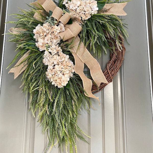 Year Round Wreath, Everyday Wreaths, Hydrangea Wreath, Front Door ...