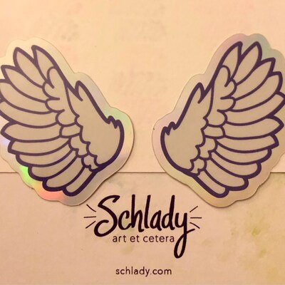 Angel Wings Holographic Sticker Set - Etsy