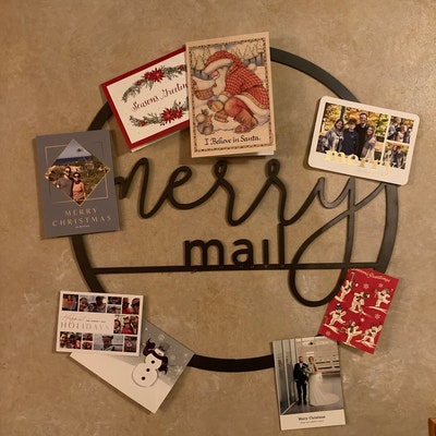 Merry Mail Christmas Card Display Script Font - Etsy