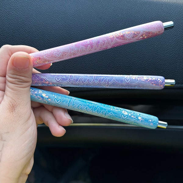 Pastel Glitter Pen: Milky Way Swirl, Handmade, Refillable Inkjoy Pen - Etsy