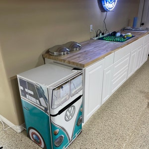 Mini-fridge Vinyl Sticker old Wooden Door / Self-adhesive Vinyl ...