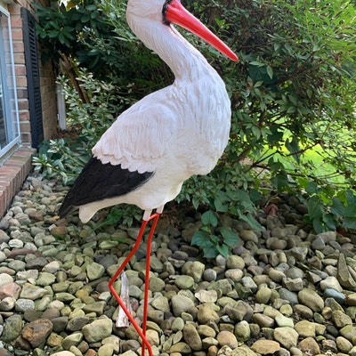 Stork Statue Large wildlife Sculpture Outdoor garden Decor Bird ...