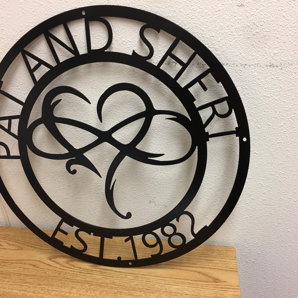 Personalized Infinity Heart Metal Sign | Infinity Sign | Custom Family ...