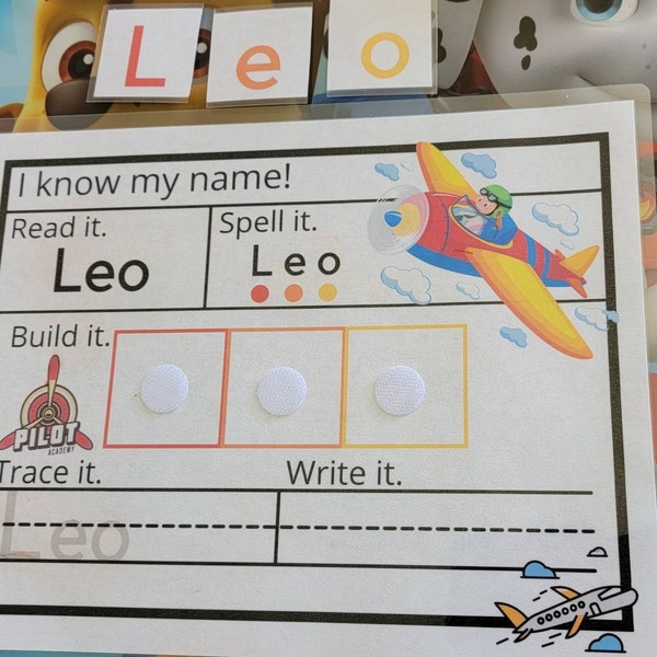 Dry Erase Name Mat, Learn to Spell and Write Name for Preschooler and ...