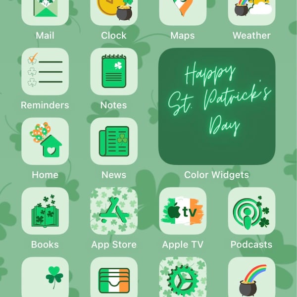 St. Patrick's Day App Icons | St. Patrick's Day Widget | Irish Green ...