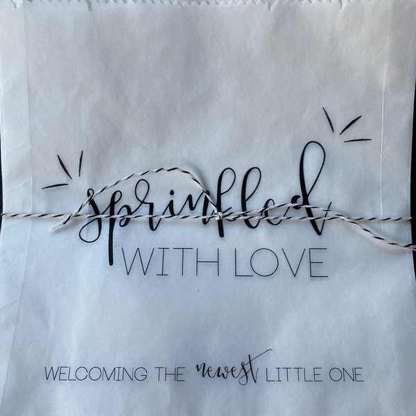 Baby Shower Favors - Sprinkled With Love, Baby Sprinkle Favor Bags ...