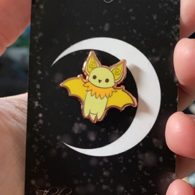 Cute Little Black Bat Small Hard Enamel Pin 1.25 Across and .5 Tall ...