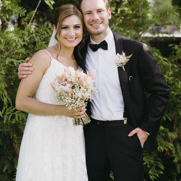 Dried Flower Bridal Bouquet,wild Flower Bride Bouquet,boho Wedding ...