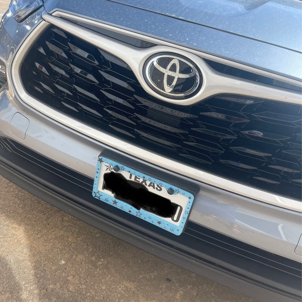 Glow in the Dark Glitter Resin License Plate With Stars. - Etsy