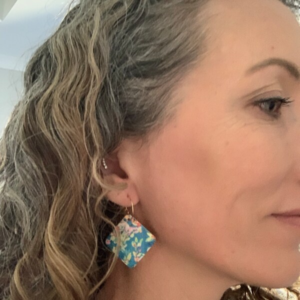 Genuine Cork and Large Leather Handmade Circle Earring With Half Circle ...