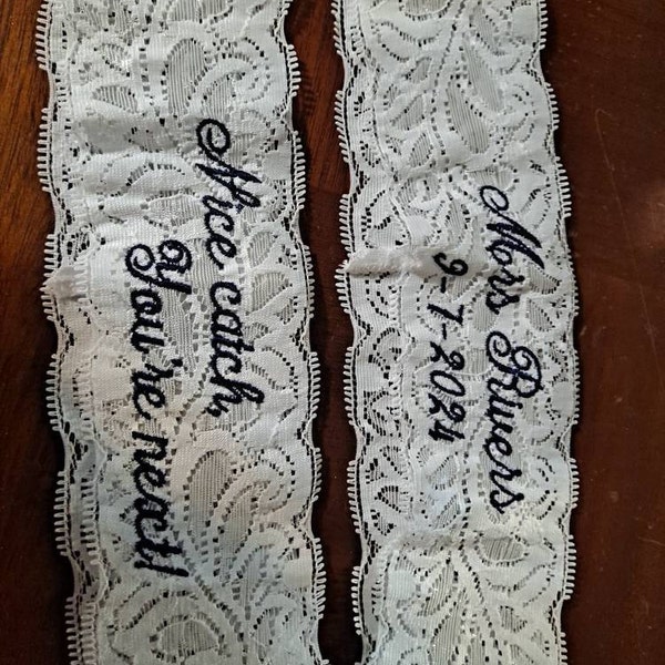 Wedding Garters, Bride Garters, Custom Mrs Monogrammed Garters, Bride ...