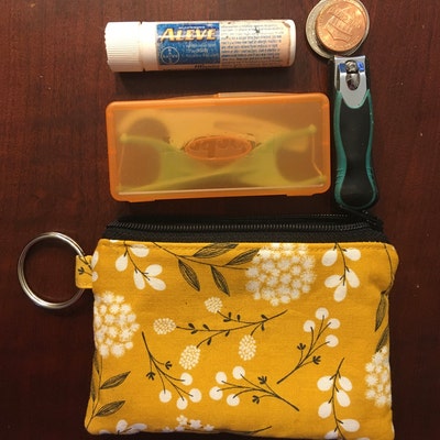 Blue Print Floral Key Fob Fabric Key Fob Navy Key Fob Blue Flower Key ...