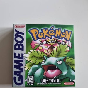 Pokemon Green Box for Game Boy Nintendo 4 Regions HQ - Etsy