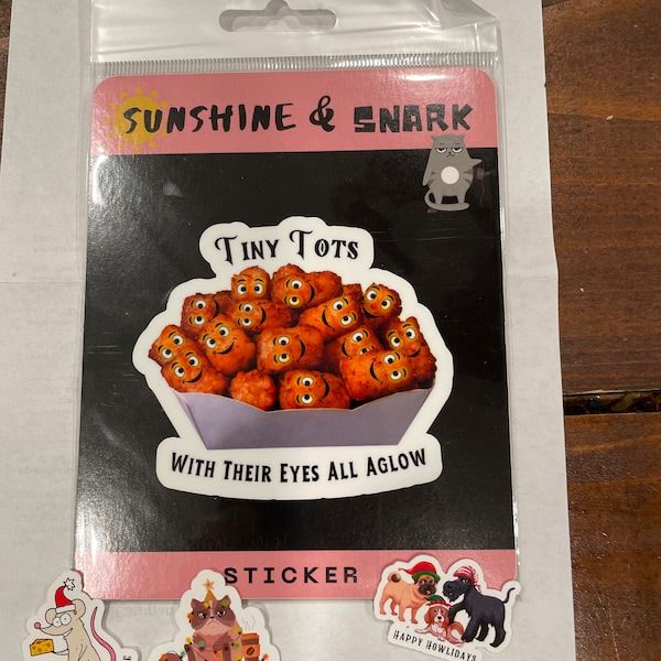 Funny Christmas Sticker, Tiny Tots With Their Eyes All Aglow, Stocking ...