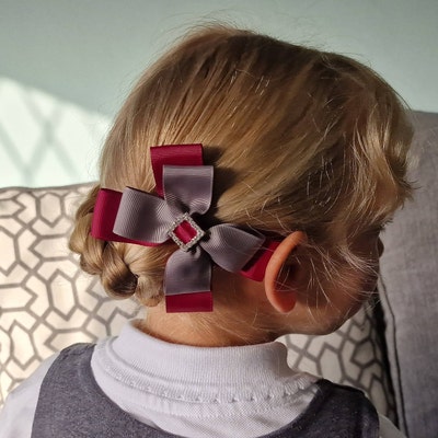 Black Double Layer Bow With Yellow Gold Single Top Layer and Top Knot ...