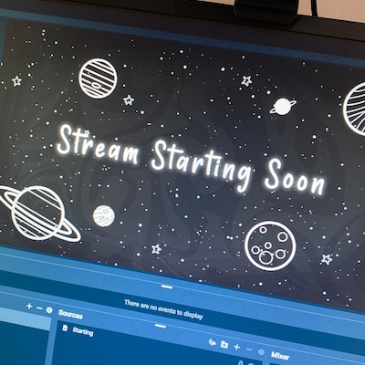 ANIMATED Twitch Simple Space Stream Package Screen, Overlay, Panels and ...