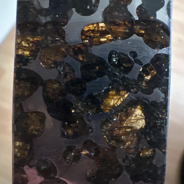 100% High‑olivine Sericho Pallasite Meteorite Slice/meteorite Pendant ...