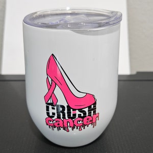 High Heels, Pink Ribbon Svg, Crush Cancer Svg African American Pink ...