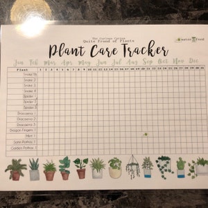 Plant Care Tracker DIGITAL DOWNLOAD Print Yourself at Home Plant Water ...