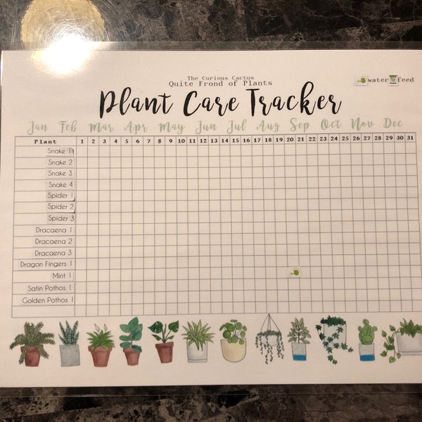 Plant Care Tracker DIGITAL DOWNLOAD Print Yourself at Home - Plant ...