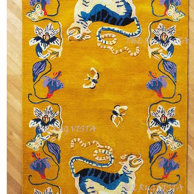 Hand Tufted Green Rug Modern High Low Rug Pebble Rug Multi Colored Rug ...