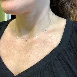 Dainty Coin Drop Necklace Mini Disc Necklace Dainty Boho Necklace ...