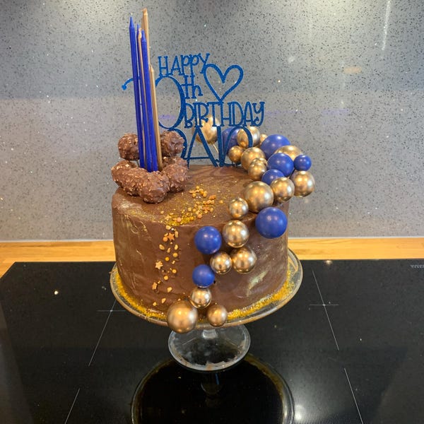 70th Birthday Dad Cake Topper: Glitter Celebration Decor - Etsy