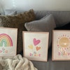 Personalized Pastel Rainbow Sun Hearts Set of 3 Nursery Art Prints ...