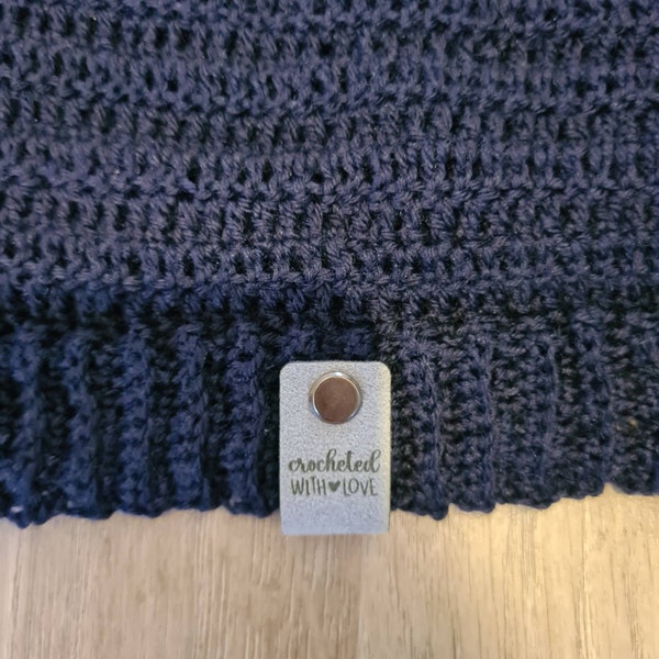 10 Crocheted With Love Ultrasuede Labels // Tags for Knitting and ...