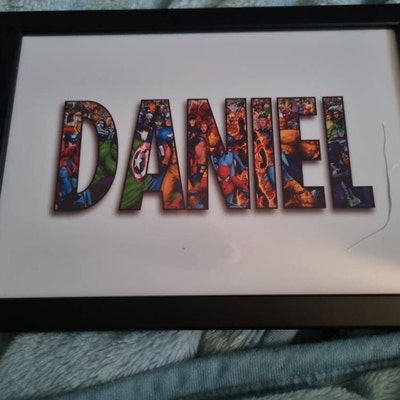 Personalised MARVEL NAME Word Art Custom Print Gift Keepsake Present ...