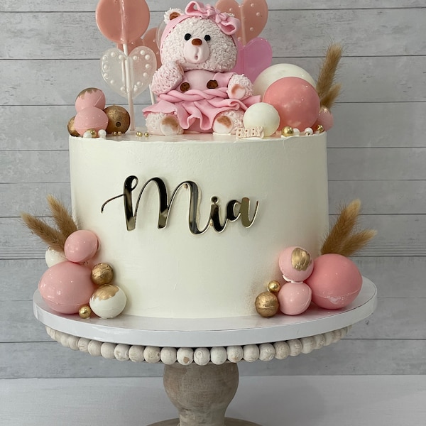 Cursive - Acrylic Custom Cake Name Tags, Cake Charms, Place Cards for ...