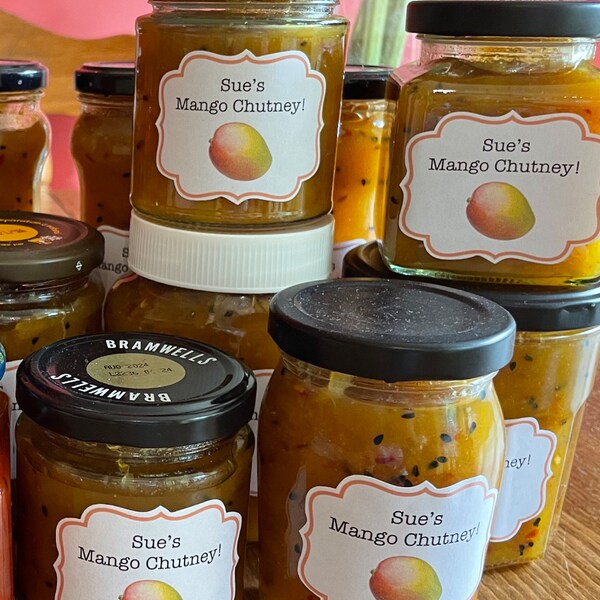 39 Personalised Jar Labels, Stickers, Ideal for Chutney, Chilli Jam ...