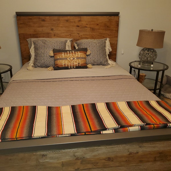 Serape Blanket Desert Chic Brown, Taupe, and Orange Mexican Blanket (82 ...