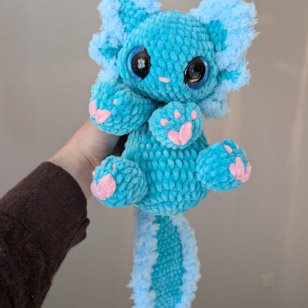 Mochi the Axolotl Kitty PDF Crochet Pattern || Cute Amigurumi Plushie ...