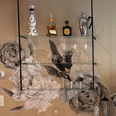 Felix Glass Shelf Unit Glass Floating Shelf Wall Mounted Custom - Etsy