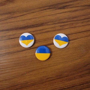 Ukraine Flag Pin Ukrainian Flag Heart Button Stand With - Etsy