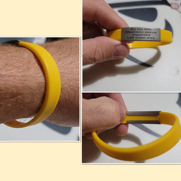 Silicone Medical Alert Bracelet With Yellow Medical Star and ...