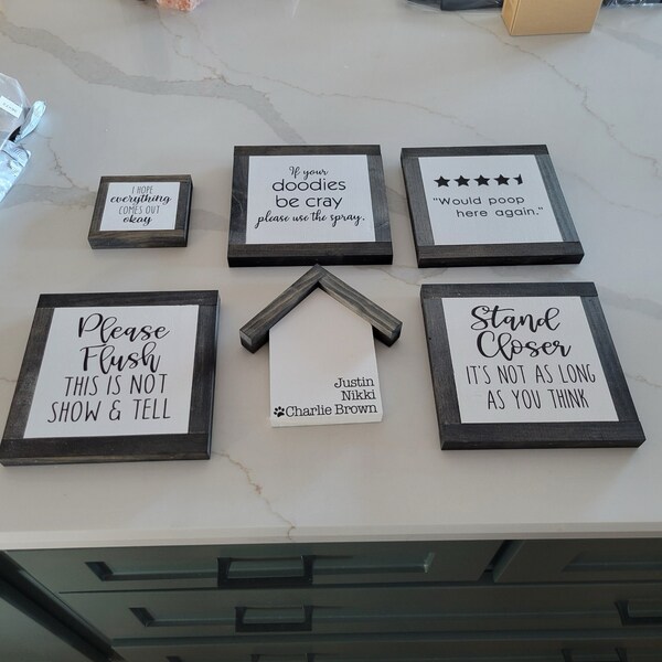 Please Flush Sign, Funny Restroom Decor, Housewarming Gift, Bathroom ...