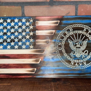 Rustic American Marine EGA Wooden Flag Custom Made From | Etsy