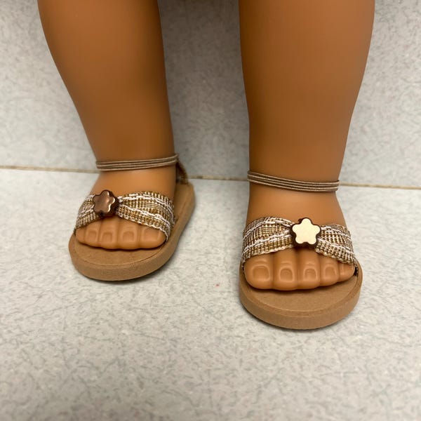 SANDALS SHOES Flip Flops in BEIGE Tan Brown With Woven Stitching Detail ...