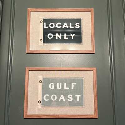 Vintage Inspired Locals Only Canvas Banner Camp Flag Dark Midnight Blue ...